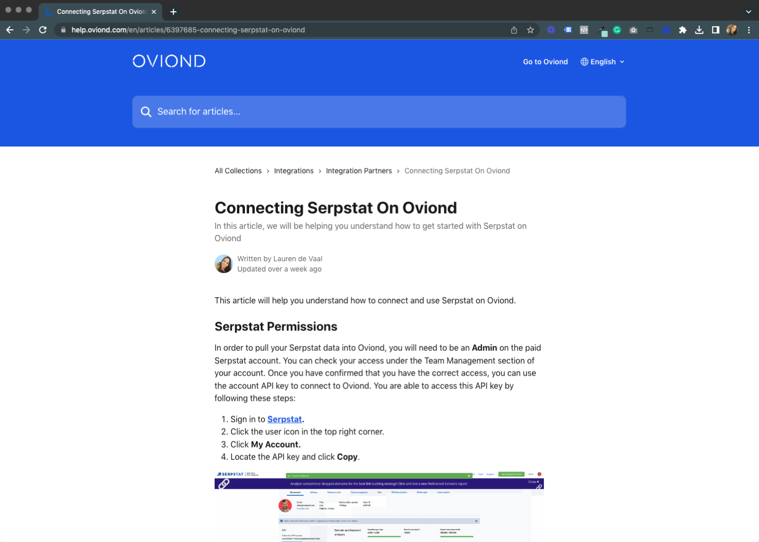 Serpstat Digital Marketing Reporting - Oviond