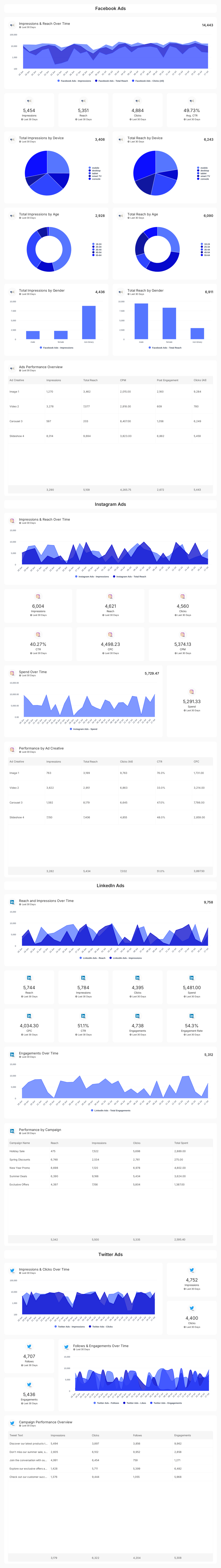 Social Media Ads Reporting Template | Oviond